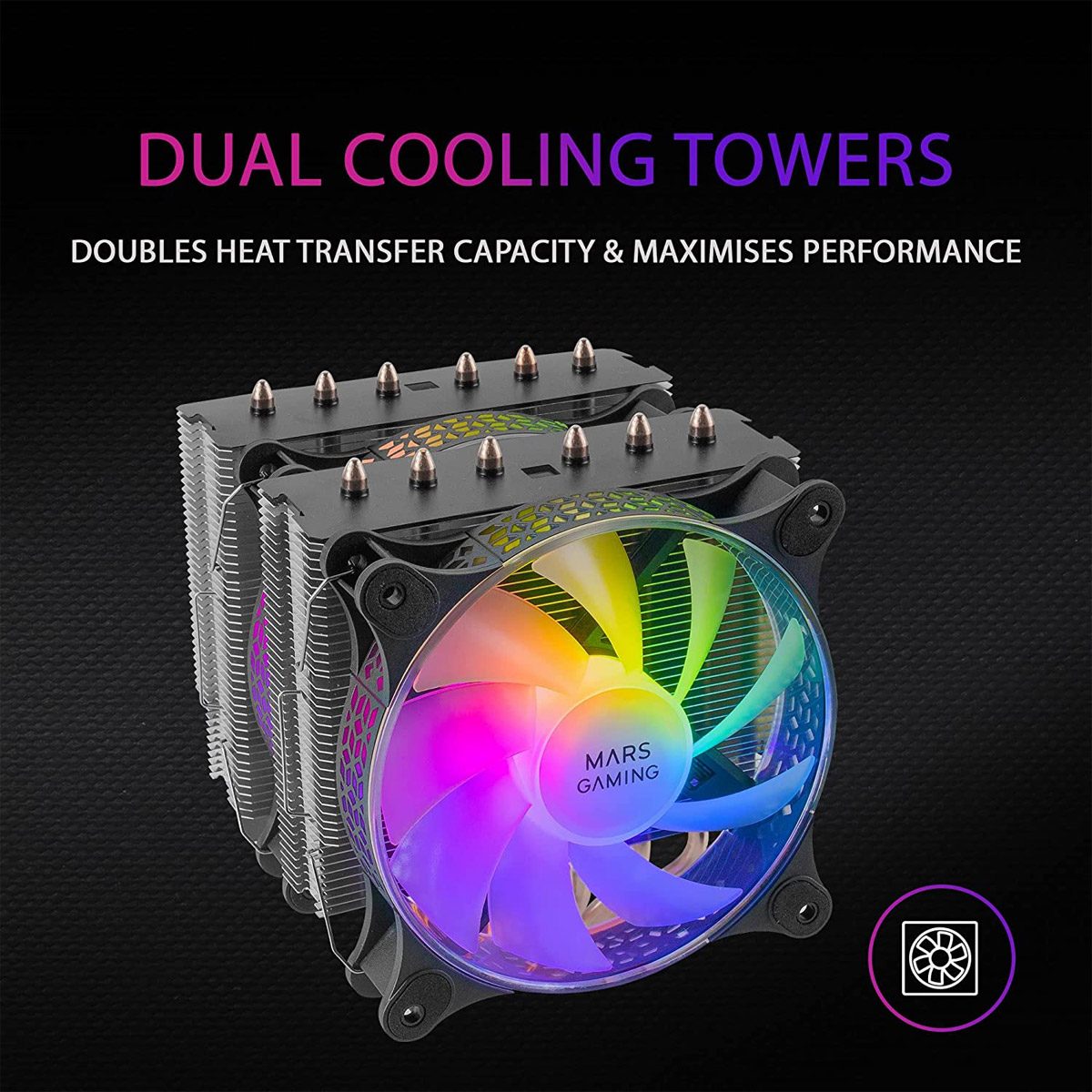 Cooler MARS GAMING MCPU-XT CPU Cooler ARGB 120mm Preto | nanoChip