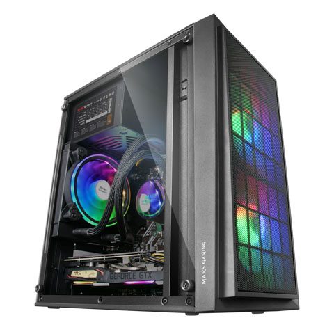 Caixa Micro-ATX MARS GAMING MCDUO RGB Acrílio Preto | nanoChip