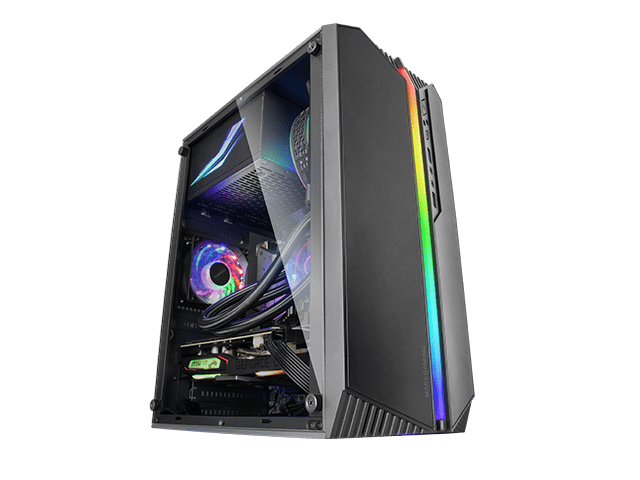 Caixa MARS GAMING MCS1 ARGB Lateral Acrílico Preto | nanoChip