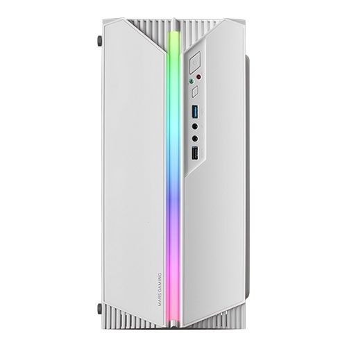Caixa MARS GAMING MCS1W ARGB Lateral Acrílico Branco | nanoChip