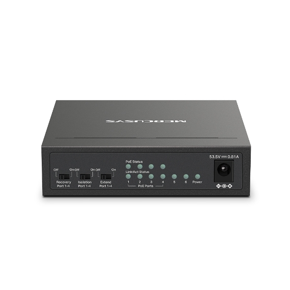 Switch MERCUSYS 6-Port 10/100 Mbps Desktop Switch with 4-Port PoE+ | nanoChip
