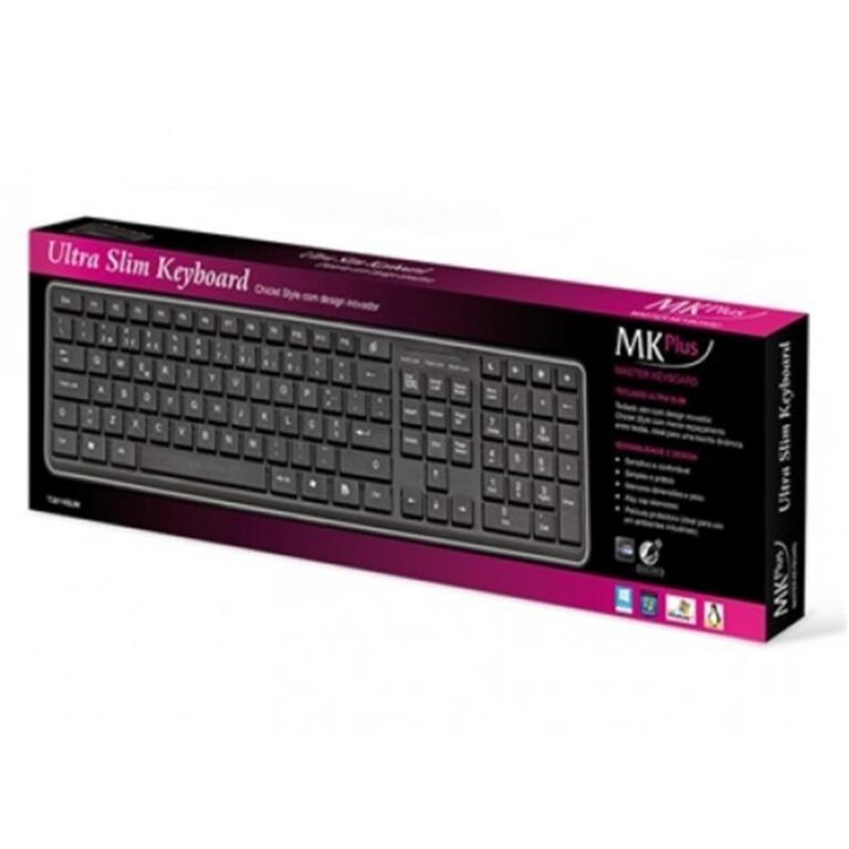 Teclado MKPLUS Ultra Slim Pro Preto USB – TG8116PRO | nanoChip