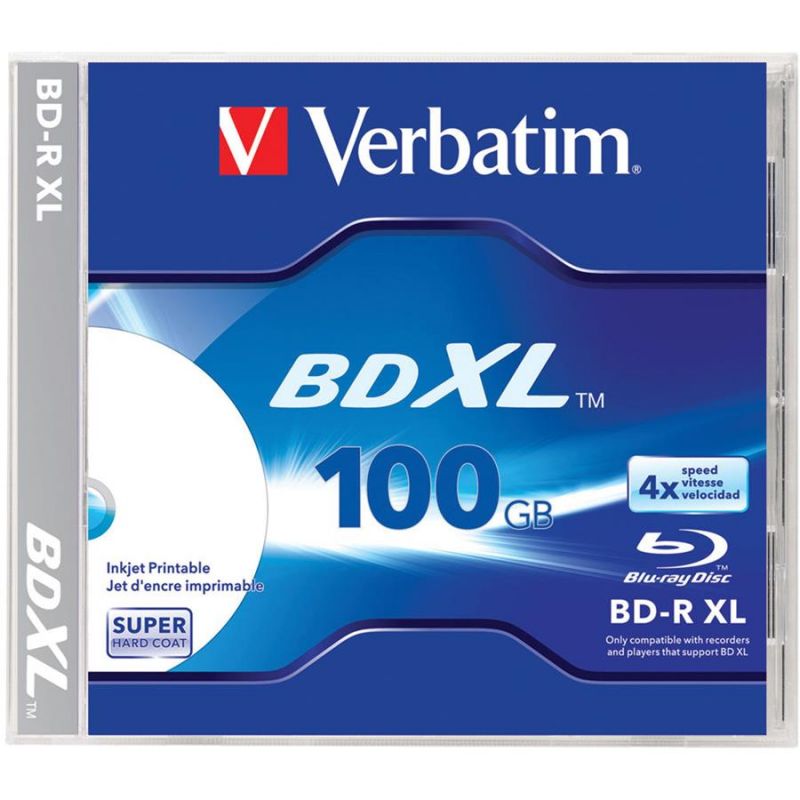 BD-R XL (Blu-Ray) VERBATIM 100GB 4X Printable Jewel Case | nanoChip